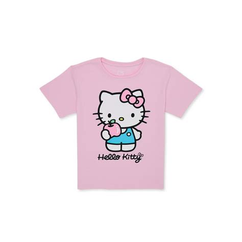 Sanrio Hello Kitty Girls Crew Neck Graphic Tee With Short Sleeves