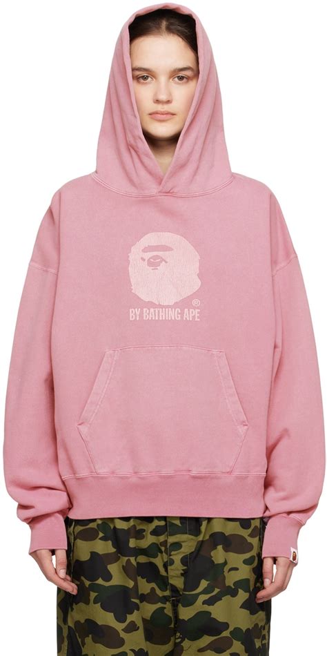 Bape Pink By Bathing Hoodie A Bathing Ape