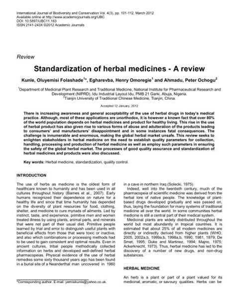 Sample Monograph For Herbal Medicines Herba Alternatif