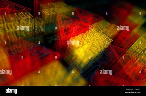 Cyber Attack Hacking And Virus Network Security Breach Alert Symbol Digital Concept Network