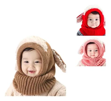 Gorro Bebé Bufanda Tejida Afelpado Oveja Calentito Niño Niña Meses sin interés