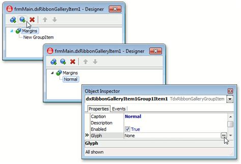 how to create an in ribbon gallery at design time vcl devexpress