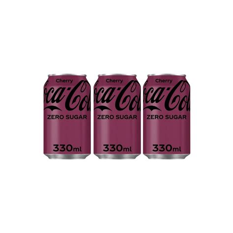 Coca Cola Cherry Zero Sugar 330ml Imported Pack Of 3 Sugar Free