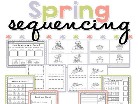 Spring Sequencing Worksheets Teaching Resources