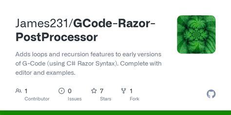 GitHub James231 GCode Razor PostProcessor Adds Loops And Recursion