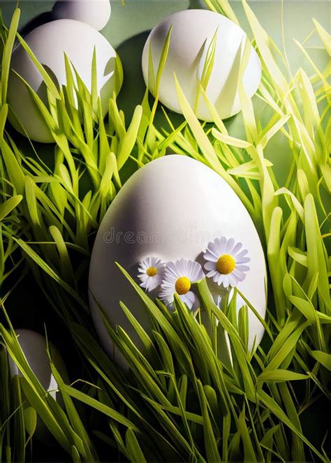 Eco Egg In Growing Grass Ai Generated Stock Illustration