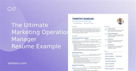 Marketing Operations Manager Resume Examples Guide For