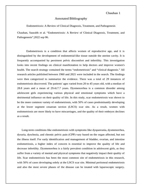 Annotated Bibliography Mla 1 Pdf Medical Specialties Diseases And