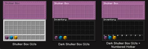 Dark Shulker Box Guis Numbered Hotbar Screenshots Minecraft