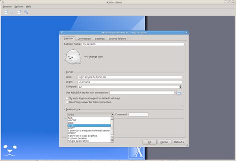 Services Remote Access X2go DokuWiki