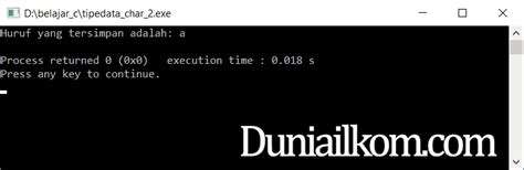 Pengertian Dan Contoh Kode Program Tipe Data Char Bahasa C Duniailkom