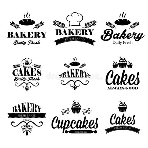 Sistema De Los Logotipos De La Panadería Etiquetas Insignias