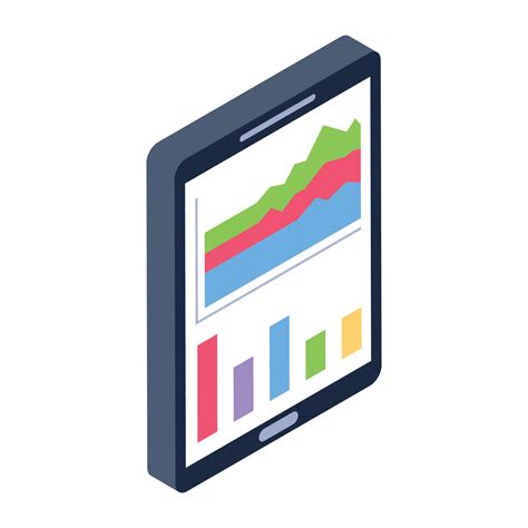Business App Isometric Icon Of Mobile Analytics 6429857 Vector Art At