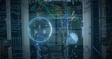 image of data processing and globe over computer wires stock image image of connectivity