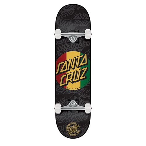 Santa Cruz Rasta Dot Sk8 Complete Skateboard 775in X 316in Black
