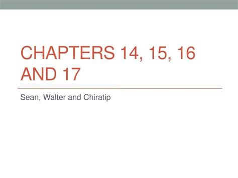 Ppt Chapters 14 15 16 And 17 Powerpoint Presentation Free Download Id 3057720