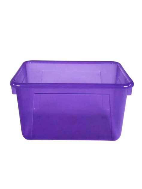 12 X 8 X 5 In Translucent Cubby Bin Candy Violet Small For Sale