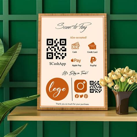 Editable Qr Code Sign Printable Payment Sign Scan To Pay Template