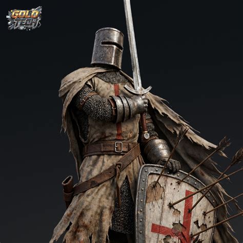 🗡️ Crusader Knight Medieval Sword And Shield Warrior Stl 3d Print