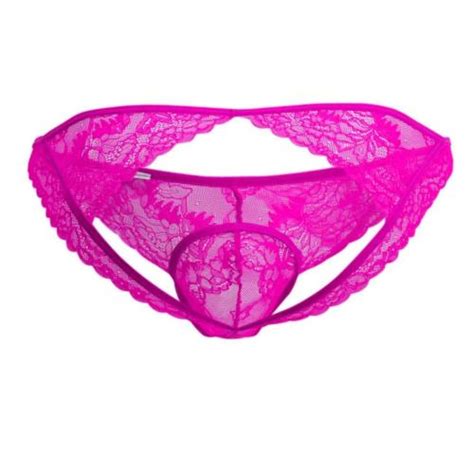 Buy Leadwort Rose Pink Polyester And Spandex Thong Bikinis Underwear