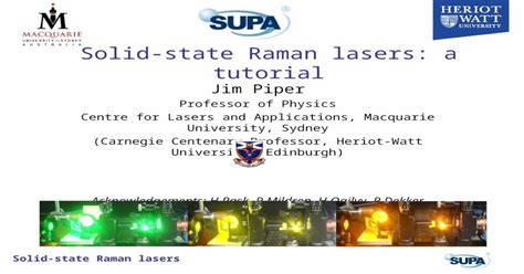 Ppt Solid State Raman Lasers Solid State Raman Lasers A Tutorial Jim