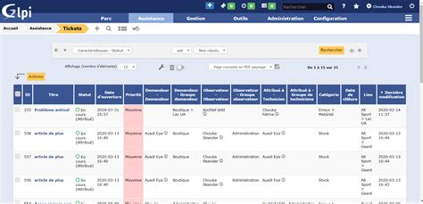 IT Park And Ticket Management GLPI Chouka