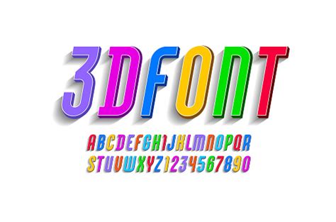 3dフォント斜体トレンディな明るいアルファベット現代の凝縮文字とあなたのデザインベクトルのイラスト 3dのベクターアート素材や画像を多数ご