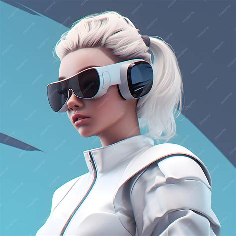 Premium Photo A Woman Wearing White Sunglasses