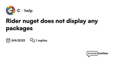Rider Nuget Does Not Display Any Packages C