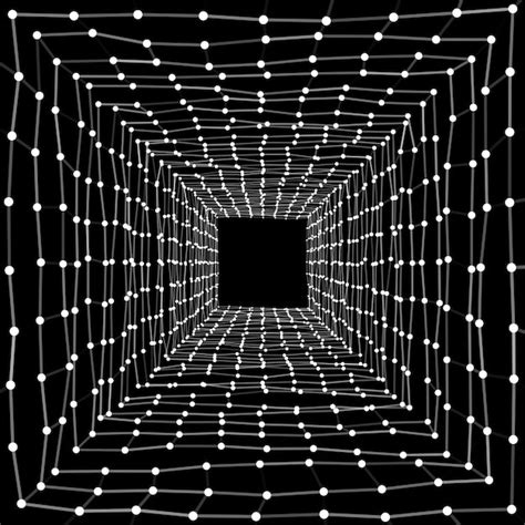 Premium Vector Cyber Square Tunnel Consisting Of Moving Glowing