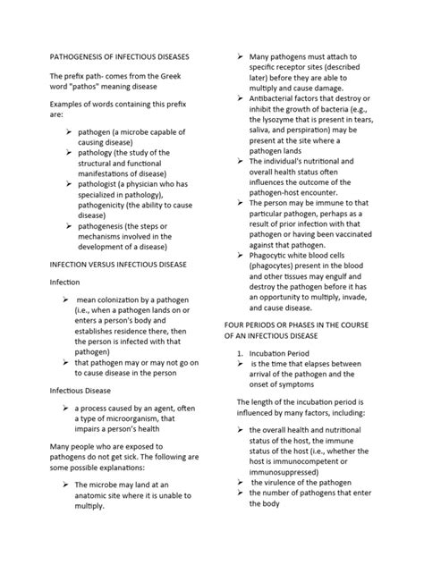 Pathogenesis Of Infectious Diseases Pdf Infection Pathogen
