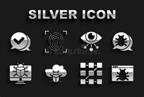 Set System Bug On A Cloud Graphic Password Protection Monitor Eye Scan Check Mark In Speech