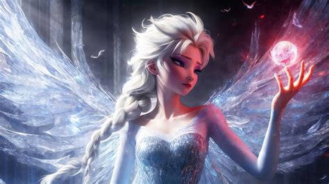 Elsa Frozen Movie Magic Orb And Ice Wings 4k Wallpaper Pixiewall