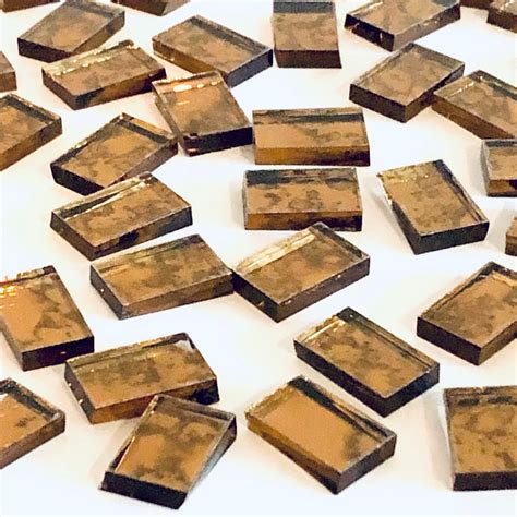 Copper Mirror Glass Mosaic Tile Border Pieces Etsy