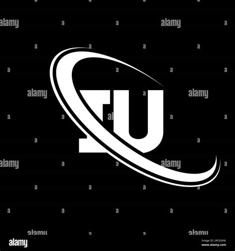 Iu Logo I U Design White Iu Letter Iu I U Letter Logo Design Initial Letter Iu Linked Circle