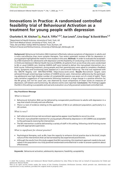 Pdf A Randomised Controlled Feasibility Trial Of Behavioural