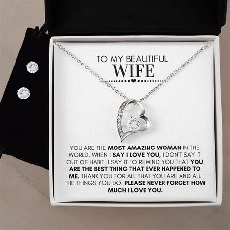 My Wife Amazing Woman Forever Love Heart Necklace Adore Artistry