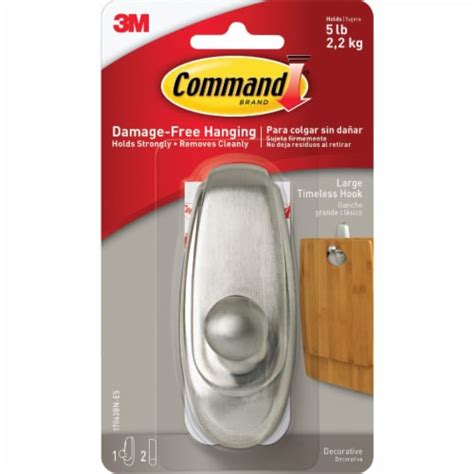 Command™ Timeless Large Brushed Nickel Hook 1 Ct Frys Food Stores