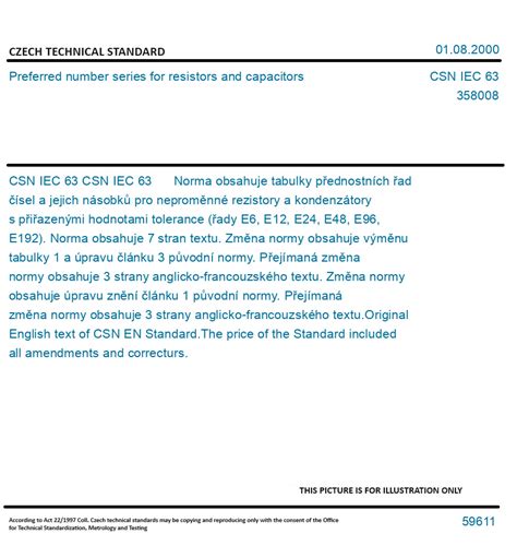 Csn Iec 63 Preferred Number Series For Resistors And Capacitors