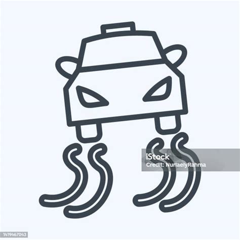 아이콘 안정성 제어 자동차 기호에 적합합니다 선 스타일 편집 가능한 간단한 디자인 디자인 템플릿 벡터 간단한 그림 공장 산업 건물에 대한 스톡 벡터 아트 및 기타 이미지