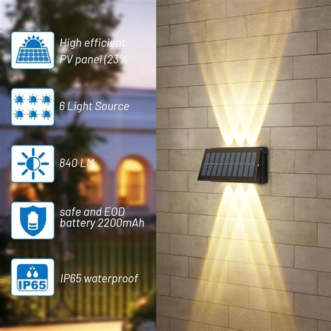 Sunvivo Luces solares de pared para exteriores inalámbricas impermeables IP panel