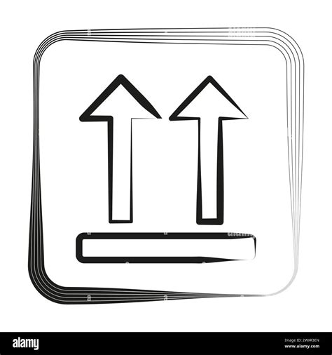 Double Upward Arrows Progress Symbol Directional Square Frame Vector