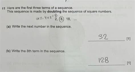 solved 11 here are the first three terms of a sequence this sequence