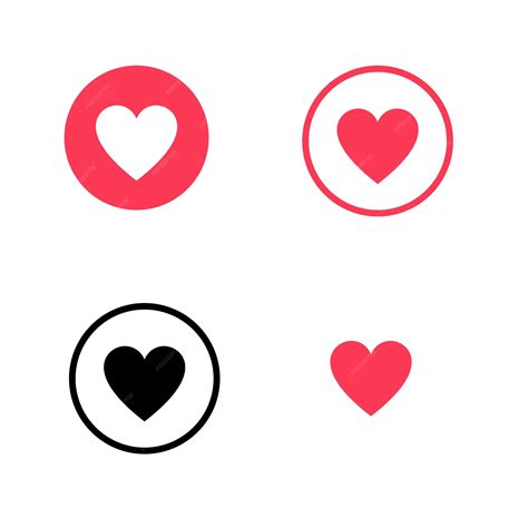하트 아이콘 사랑 아이콘 페이스북 하트 이모티콘 프리미엄 벡터