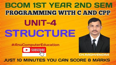 Bcom Sem Ii Programming With C And Cpp Structure Youtube