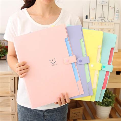Expanding File Folder 5 Pockets Portable A4 Letter Size Expandable File