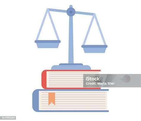 법과 정의 아이콘입니다 정의와 책의 비늘 대법원 법률 서비스 변호사 서비스 공증인 벡터 플랫 일러스트 레이 션 대법원에 대한
