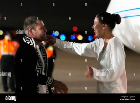 Ksenia Karelina Greets Her Fiancé Professional Boxer Chris Van Heerden As She Arrives Thursday