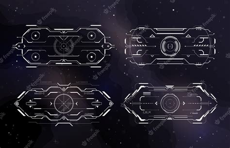 premium vector hud aim control frame interface futuristic target