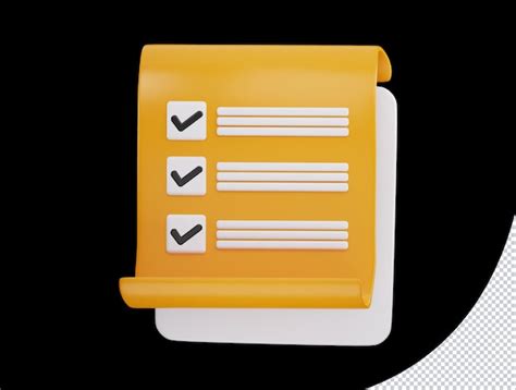 Premium Psd A Yellow Notepad With Check Marks On It And A Checklist